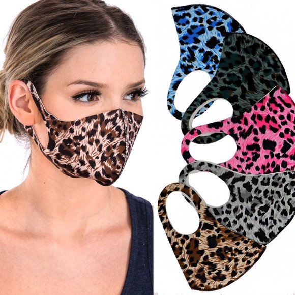 Accessories | Leopard Print Animal Print Reusable Face Mask | Poshmark